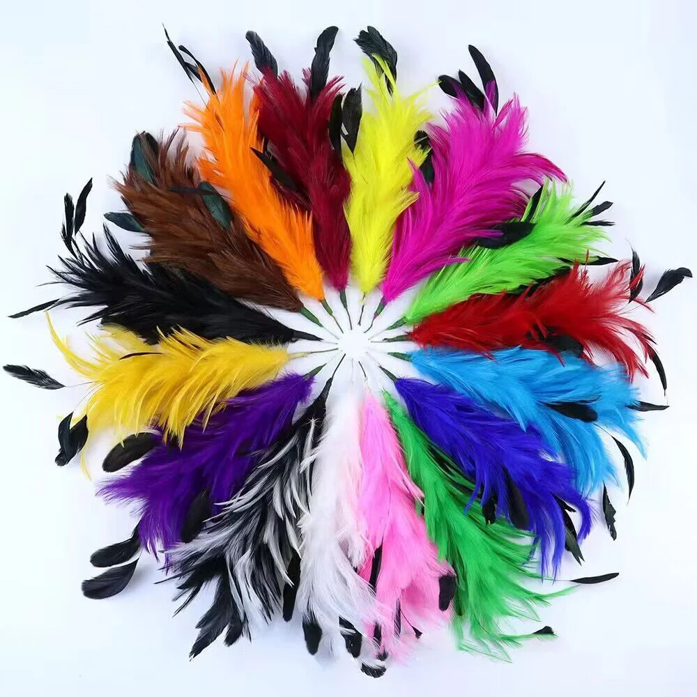 25-30 CM DIY Crafts Accessories Chicken Feather Flower Stand with Metal ...