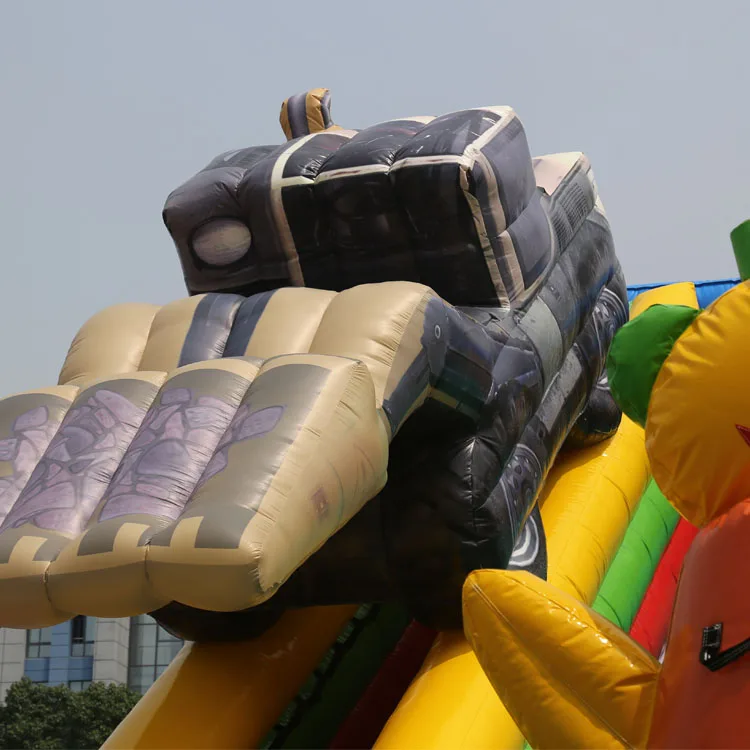 Commercial Inflatable Dry Slides Playground With Rock Climbing Wall And ...