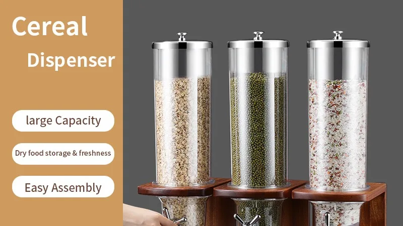 Triple Canister Bulk Food Container Ingredient Bin Nut Candy Popcorn ...