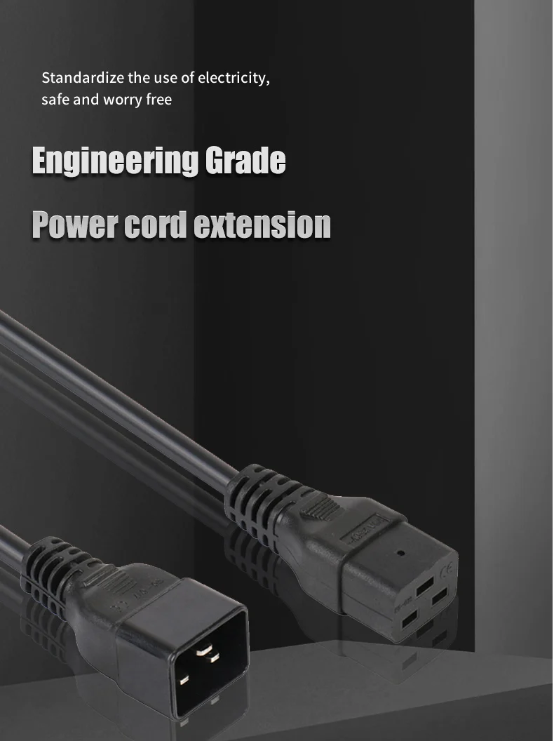 Male Iec C20 To Female Iec C19 Extension Cord Split Remote Power Cable ...
