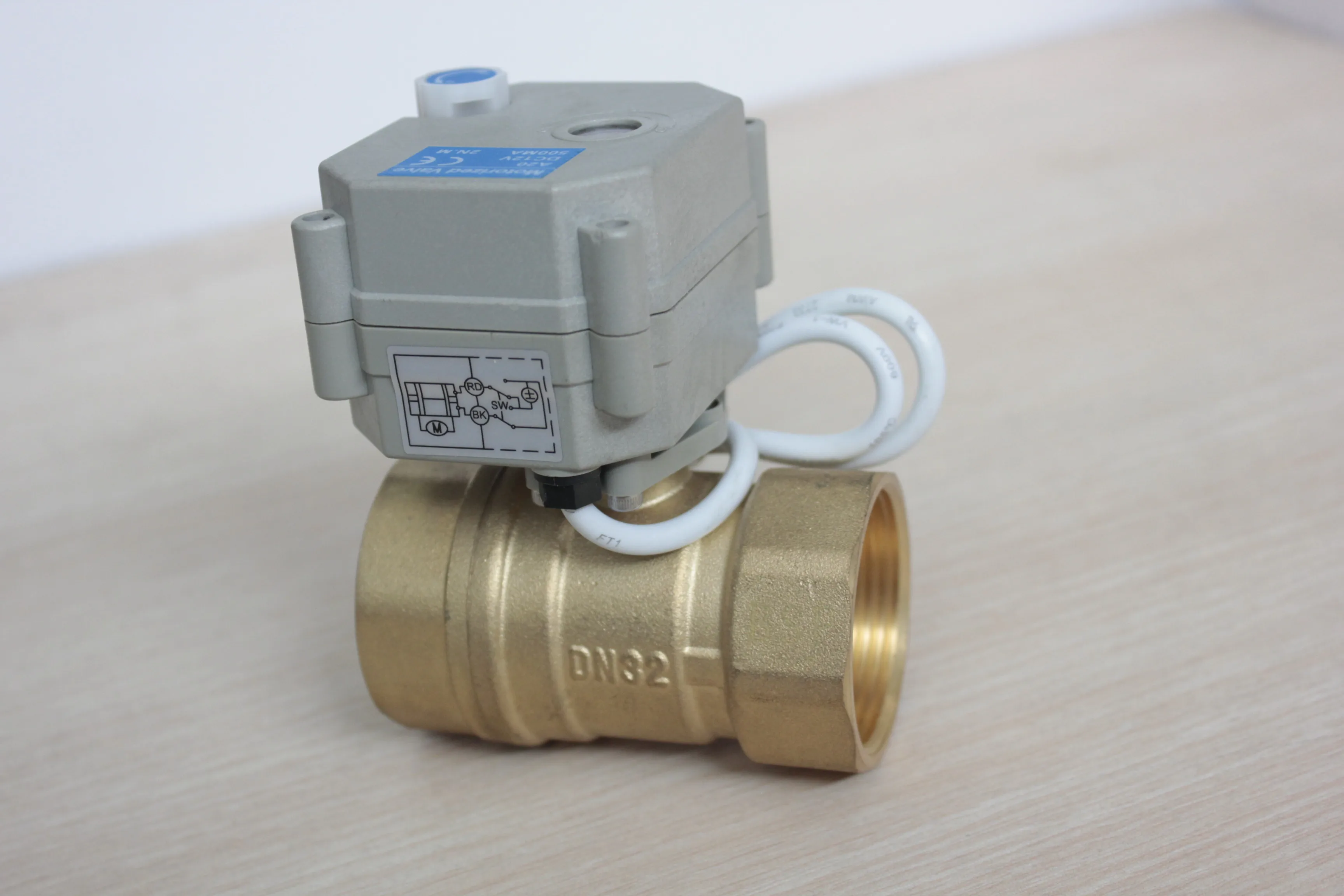 Brass Three-way Valve,L- 3 Way Electric Motorized Control Valve 24v ...