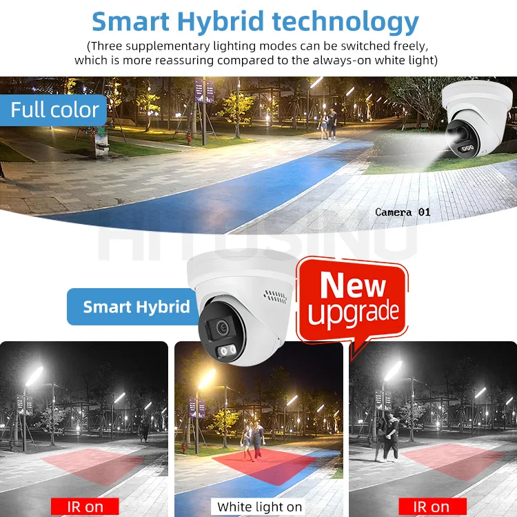 Hik Smart Hybrid Light Color View 4mp 6mp 8mp 4k Full Color Dome Turret Bullet Poe Ip Cctv ...