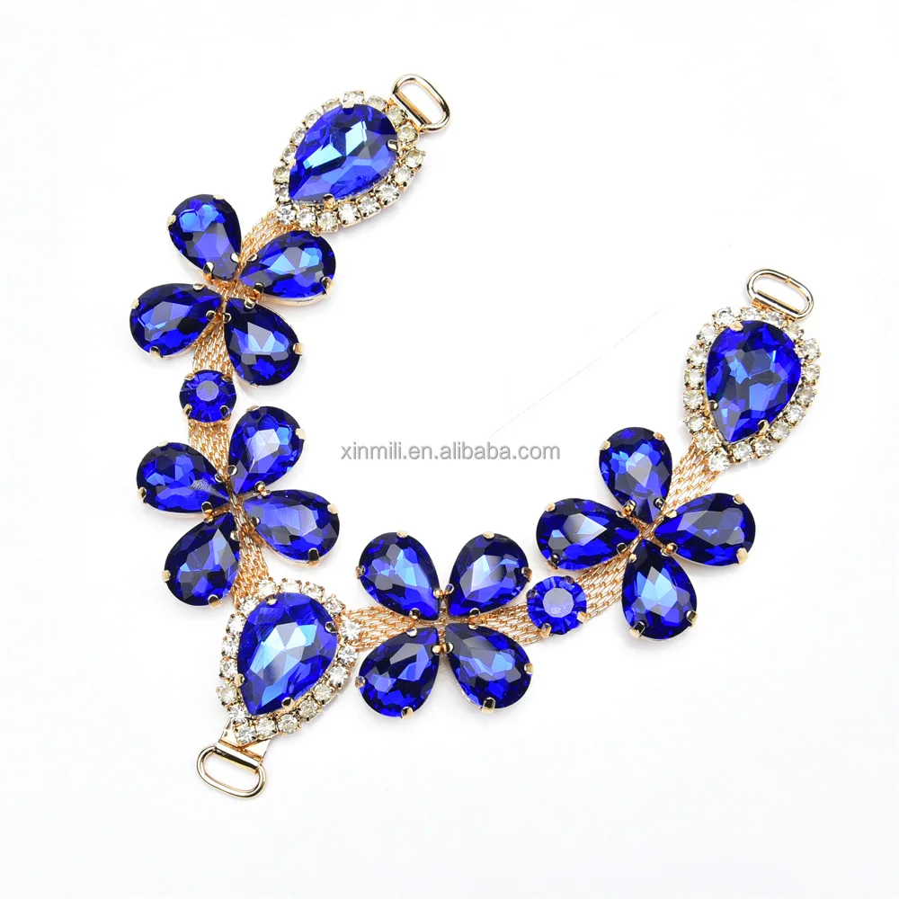 V-shaped Glass Crystal Chain DIY Clothing Ornament Gold Metal ...