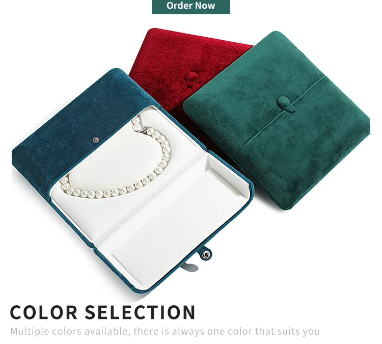 Custom Large Necklace Pearl Velvet Jewellery Box Packaging