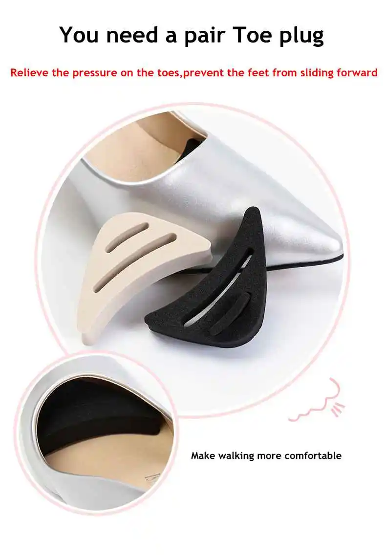 Women High Heel Toe Plug Insert Shoe Front Filler Cushion Pain Relief ...