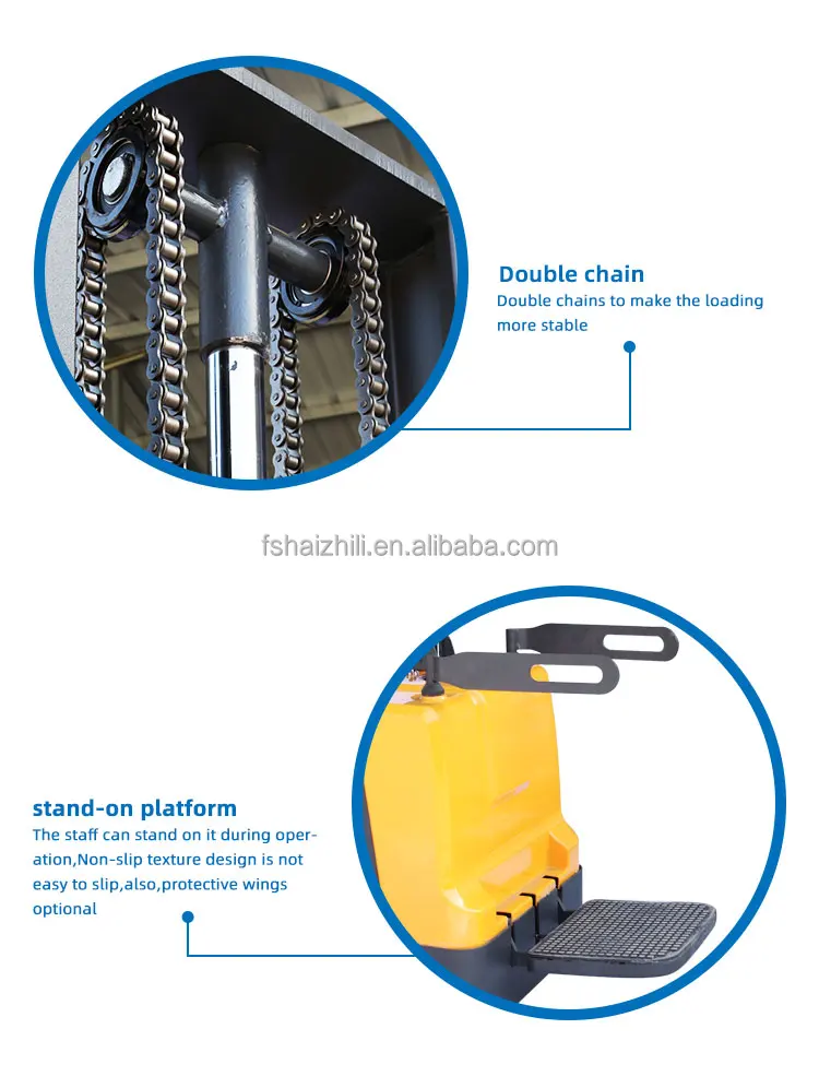Haizhili Stand Load Walking Fully Warehouse Small Mini 1500kgs Full ...