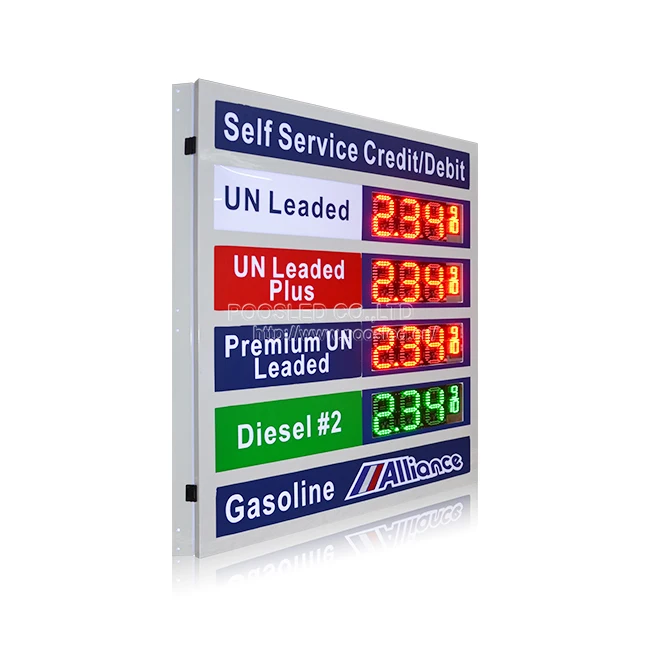 Outdoor Led Programming Sign Display Gas Stations Led Display Gas ...