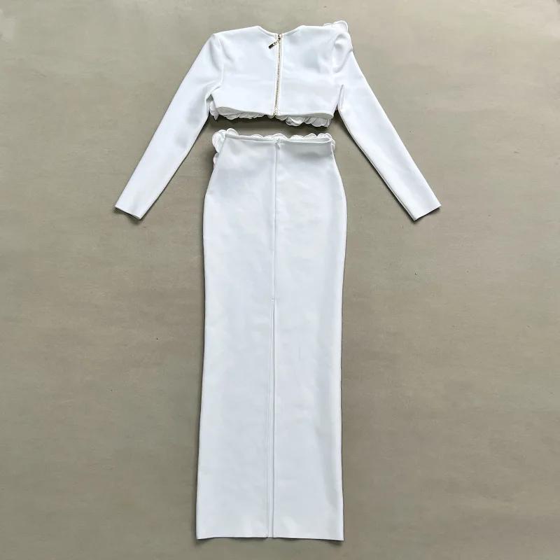 Ocstrade New Product 2024 Woman Outfit White Long Sleeve 3d Flower ...