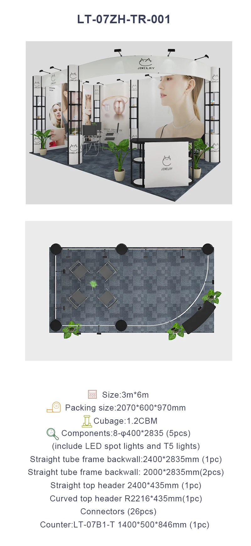 3x6 Portable Modular Exhibition Booth 10'*20'ft Standard Exhibition ...