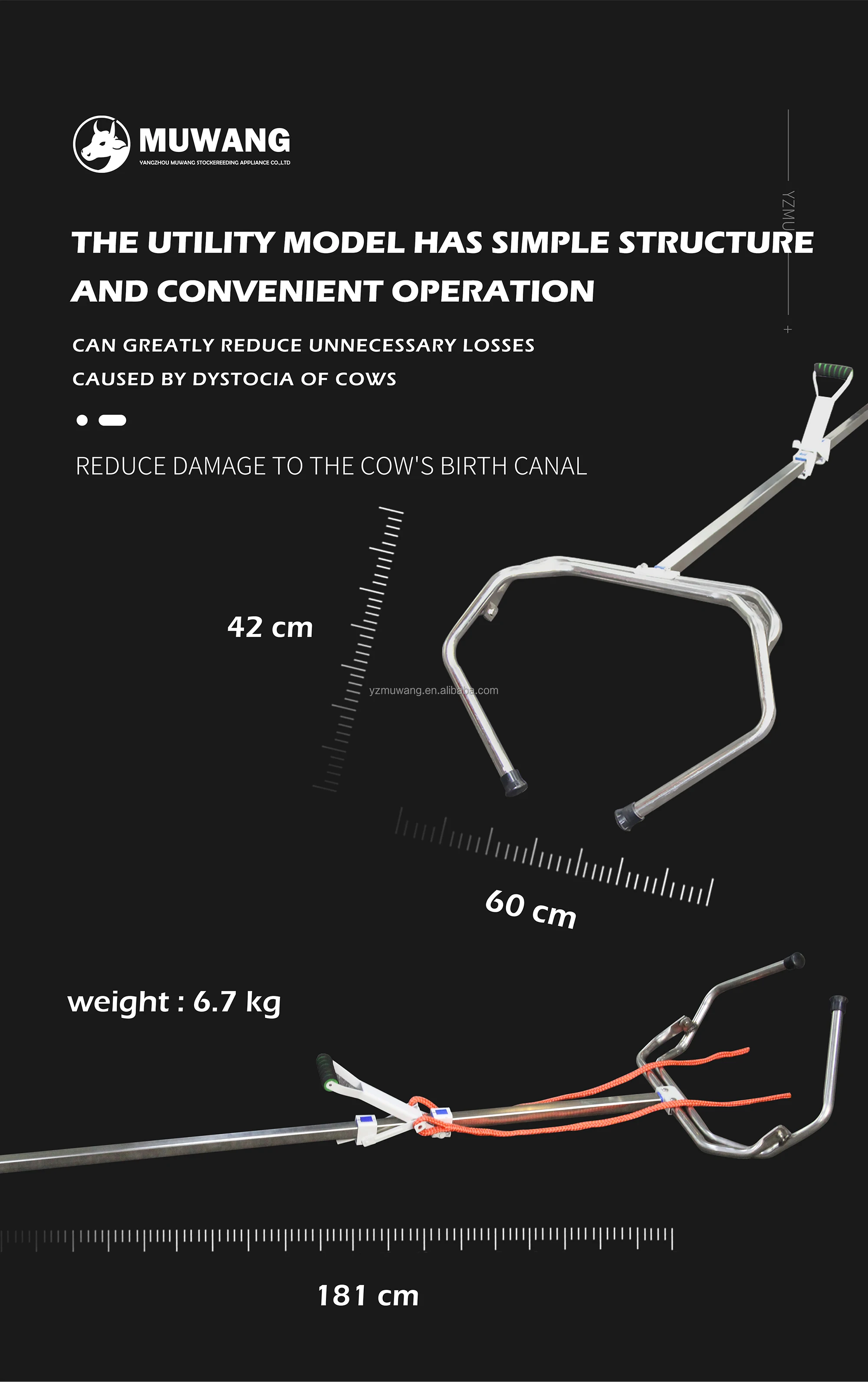 Calf Puller Fetal Extractor Veterinary Instruments Heavy Duty Calf ...