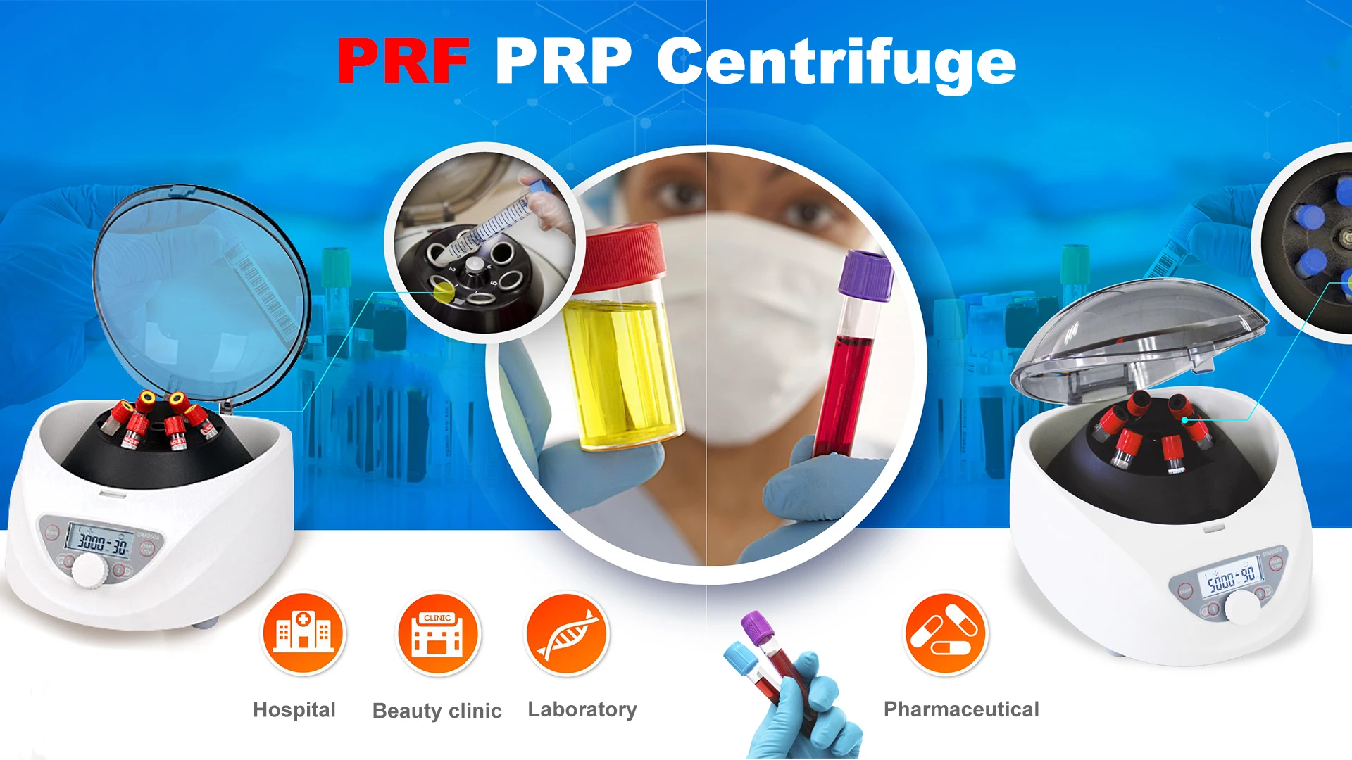 Lab Mini Hematocrit Centrifuge Desktop 12000rpm Microcentrifuga De Hematocrito Pcr Tube Digital ...