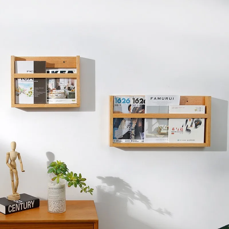 High Quality Nature Bamboo Wood Hanging Wall Mount Magazine Racks - Buy ...