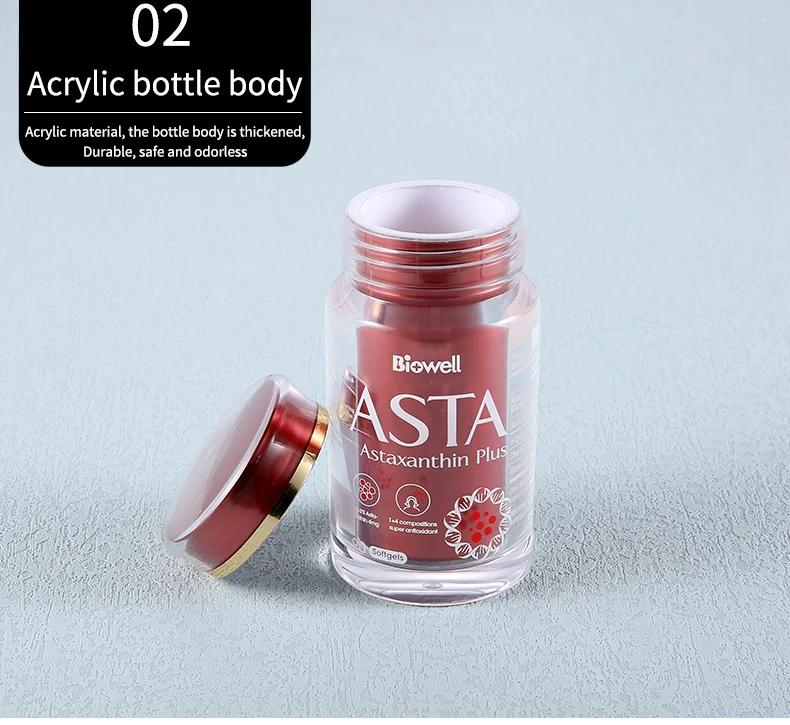 Custom High-End Health Product Acrylic Empty Capsule Bottles