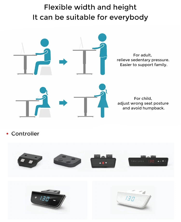 Dual Motor Height Adjustable Sitting Standing up Lifting Desk Frame ...