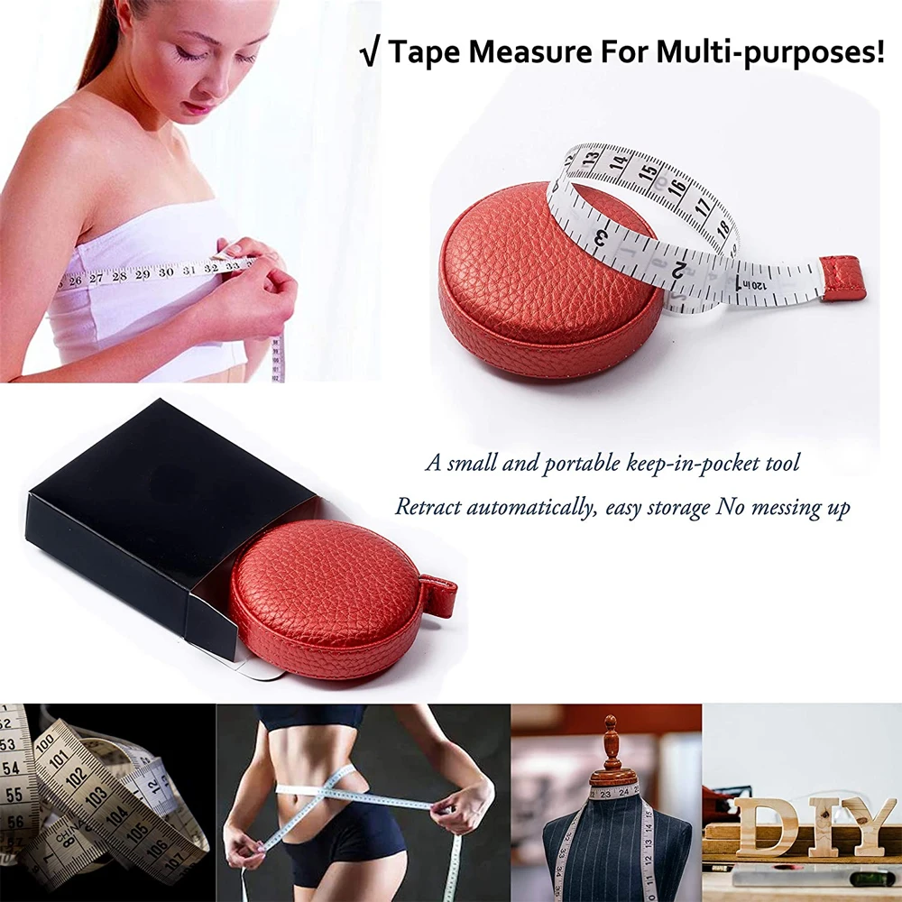Tape Dual Sided Leather Tape Measure Retractable for Sewing