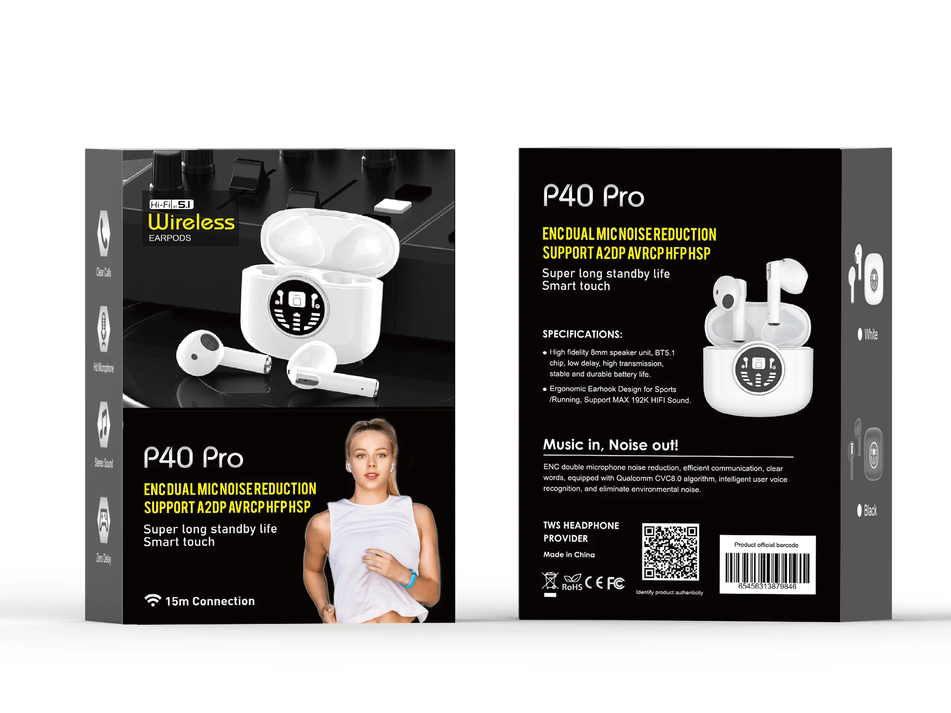 Dropship P80 P40 Pro 2022 Newset Active Noise-cancellation Enc Headset ...