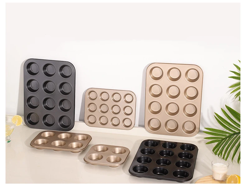 Eco Friendly Non-stick Carbon Steel Muffin Pan Baking Molds 4/6/9/12 ...