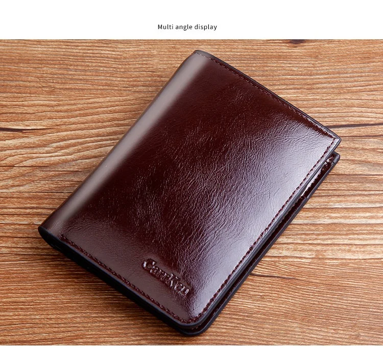 Carrken Men's Wallet - Classic Retro Oil Wax PU Leather