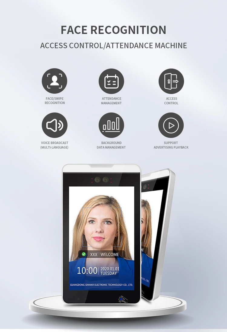 Office Room Touch Screen Face ID Access Control System