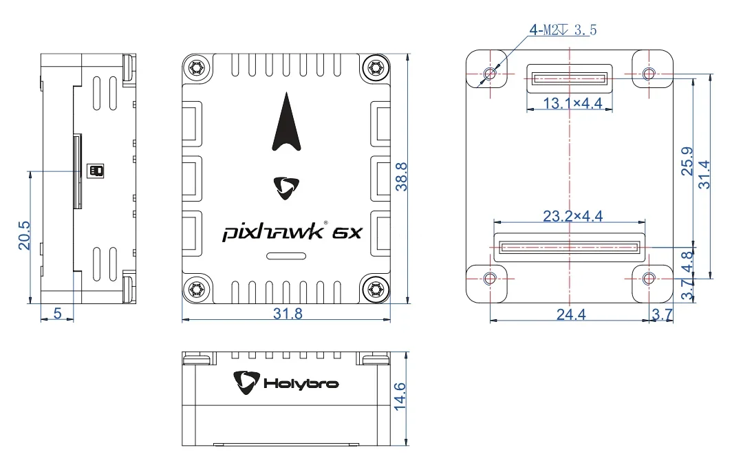 Newest Holybro Pixhawk 6x Flight Controller Standard / Mini Version ...