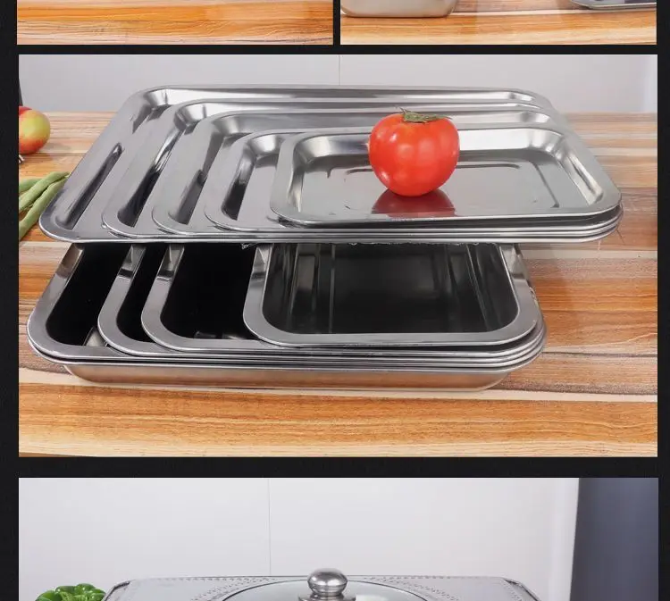 Stainless Steel square Food Tray Chinese Daily Food Tray, Baking Tray ...