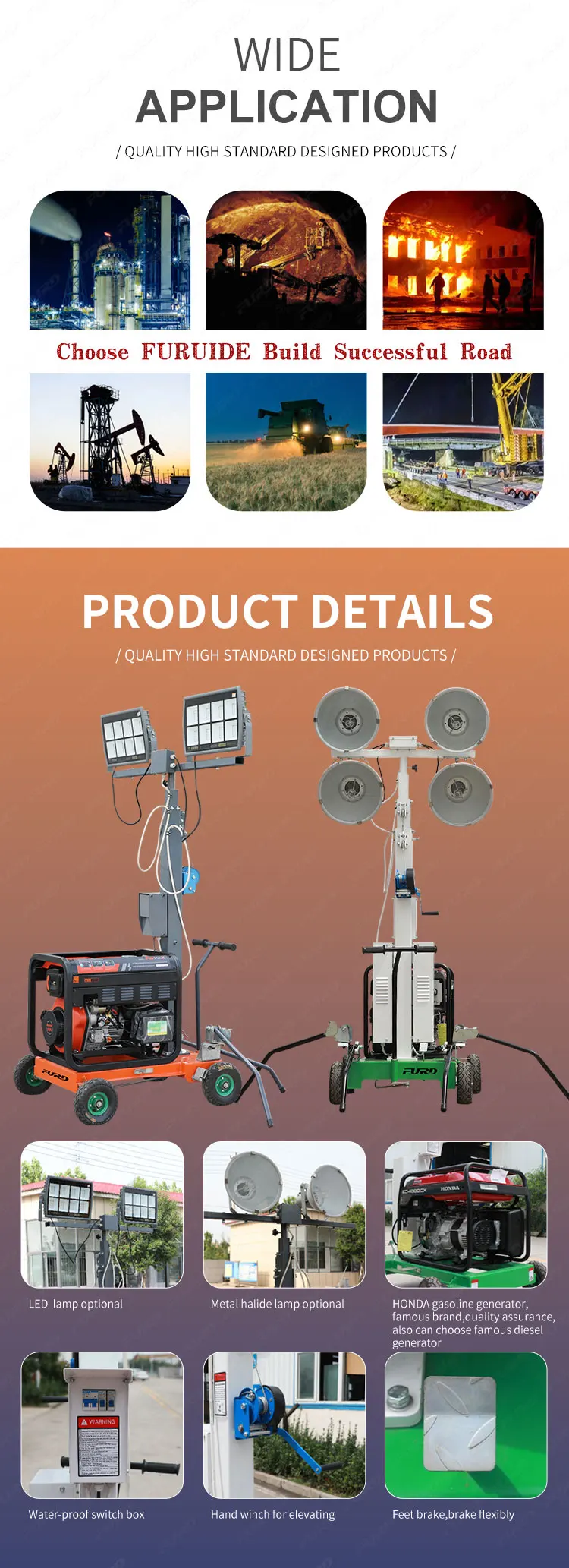 Powerful Construction Portable Telescopic Light Tower Electric Light ...