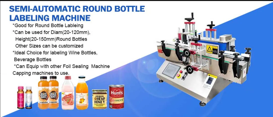 Tabletop Round Small Semi Automatic Labeling Machine Round Bottle - Buy ...