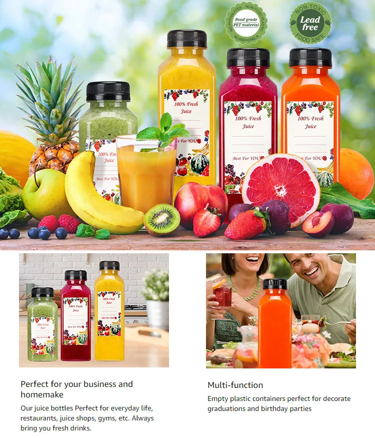 NH 8 12 16 Oz 350 Ml Disposable Drink BPA Free Juice Bottles