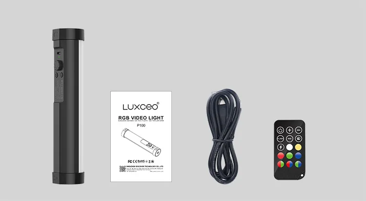 Luxceo P100 Tube Led Light Wand Portable Handheld Remote Control ...