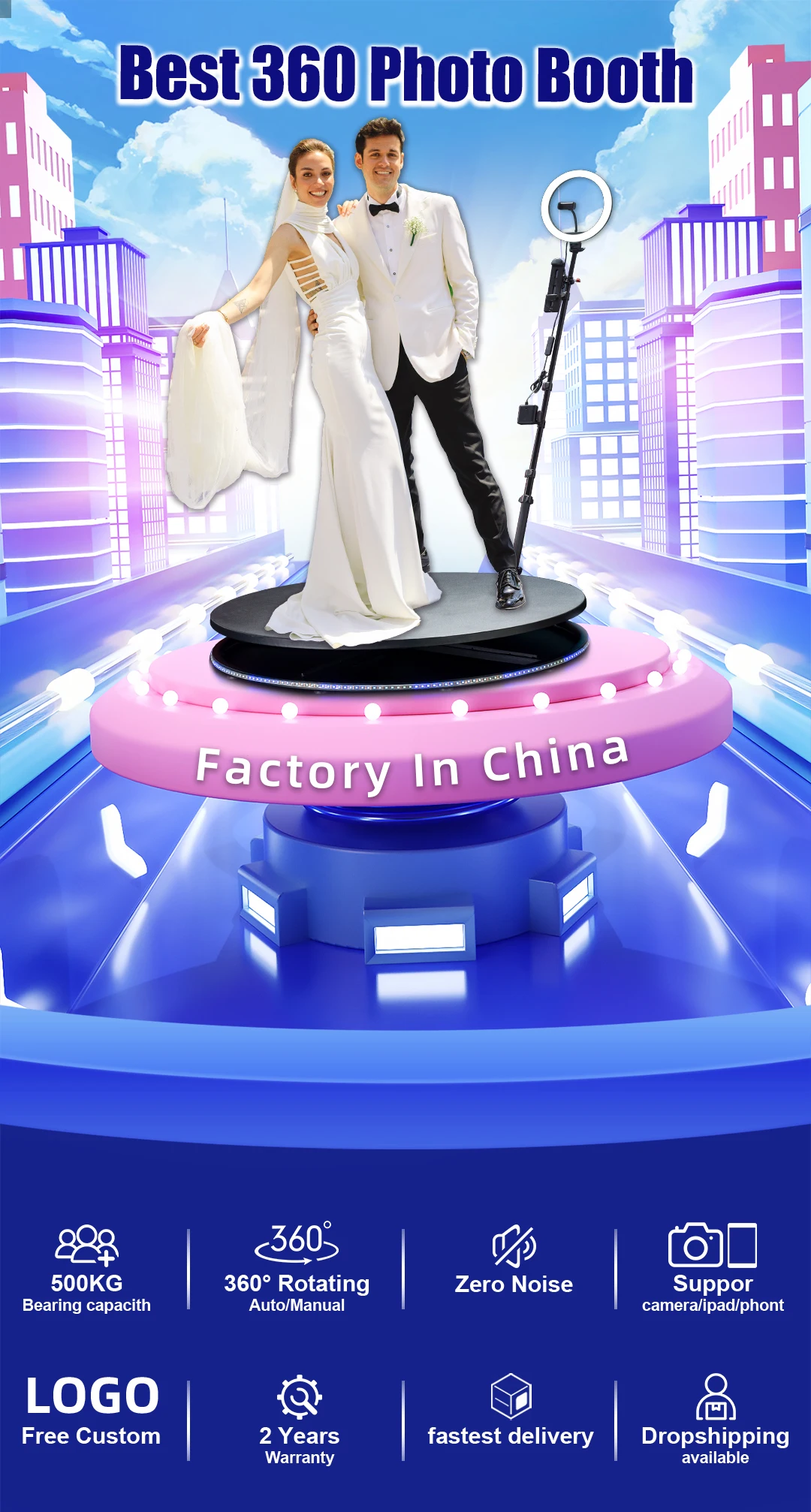 High Quality Photo Booth Spiral Enclosure Backgrounds Portable 360 ...