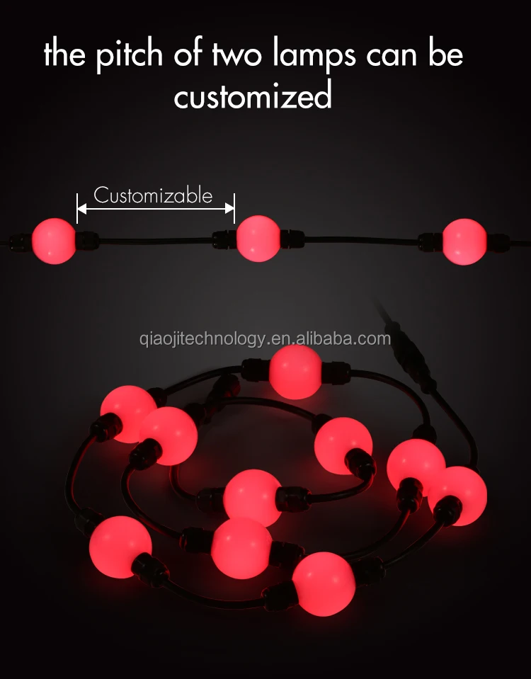 Custom RGB 360 Degree Decoration 50mm Diameter Full Color Dmx 3d Led ...