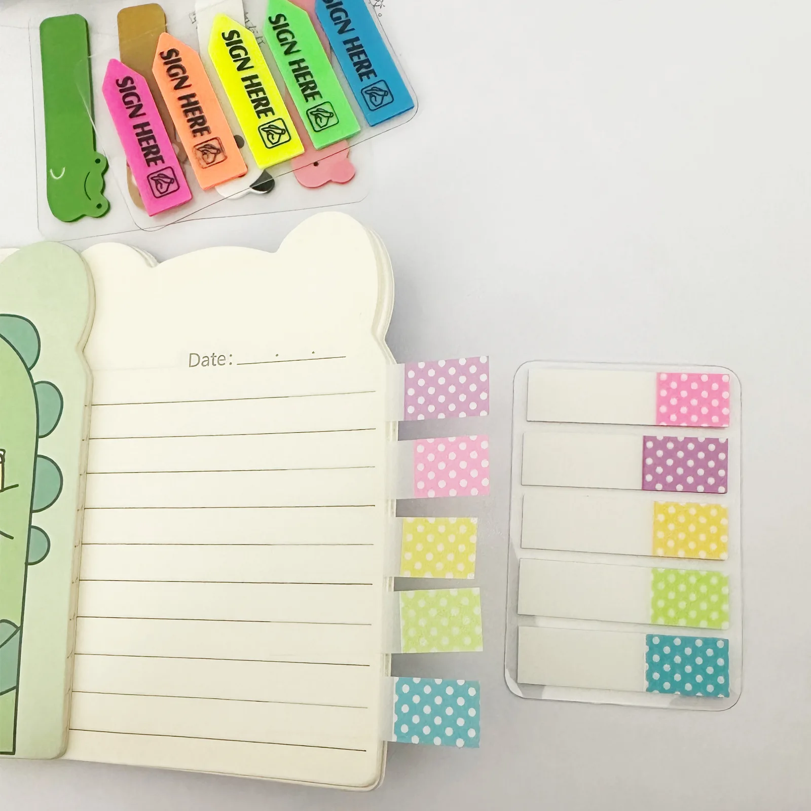 Fluorescent Color Pencil Shape Pet Plastic Sticky Note Adhesive Fancy ...