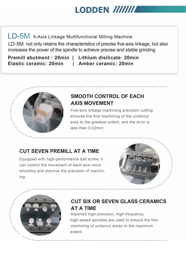 5 Axis Dental Lithium Disilicate Milling Machine Dental CAD CAM Wet ...