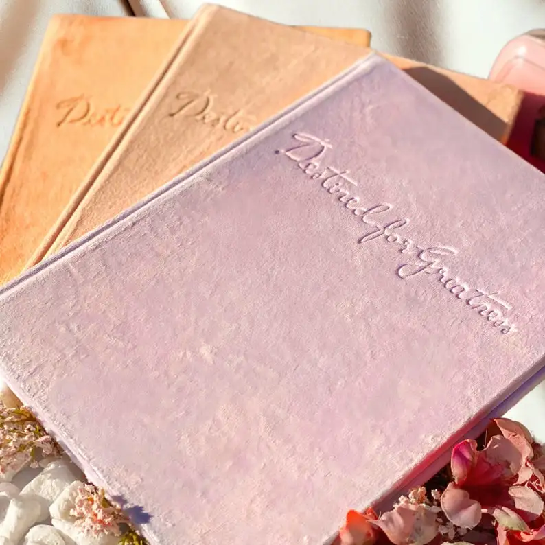 Custom 2022 2023 Purple Pink Tan 8.4 By 11 Inches Velvet Notebook As ...