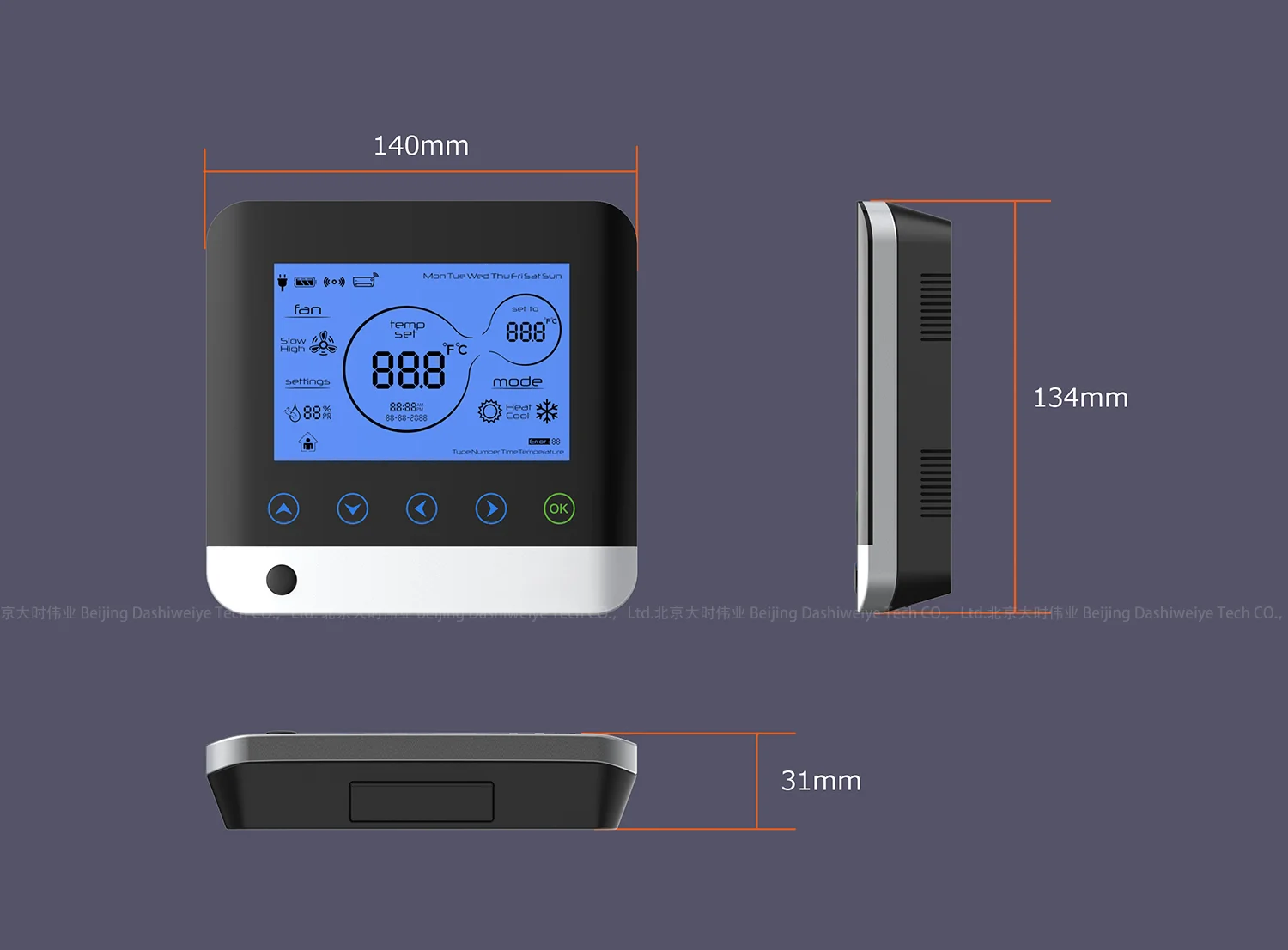 Design for Smart Home Control Thermostat Plastic Enclosure Box