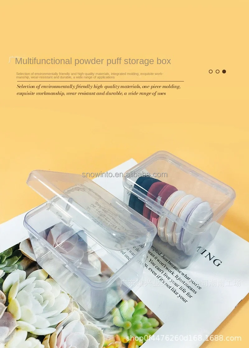 Seven-piece Pack Plane Powder Puff Storage Box Beauty Egg Makeup Sponge ...