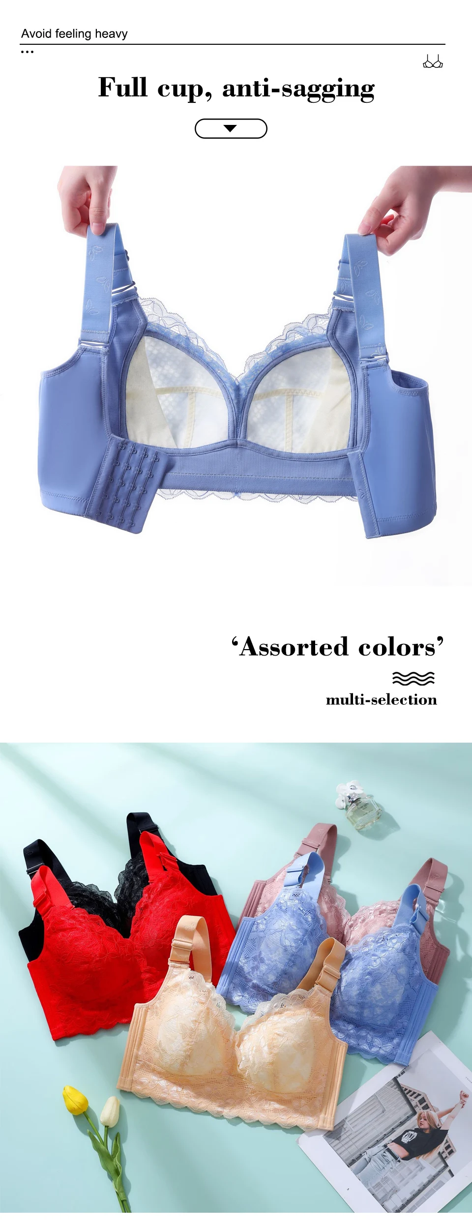 Wirefree Minimizer Bras with Sexy Lace - Comfort & Style