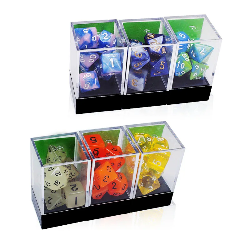 Custom RPG DND Transparent Plastic Dice Box Protect Dice Display Square ...