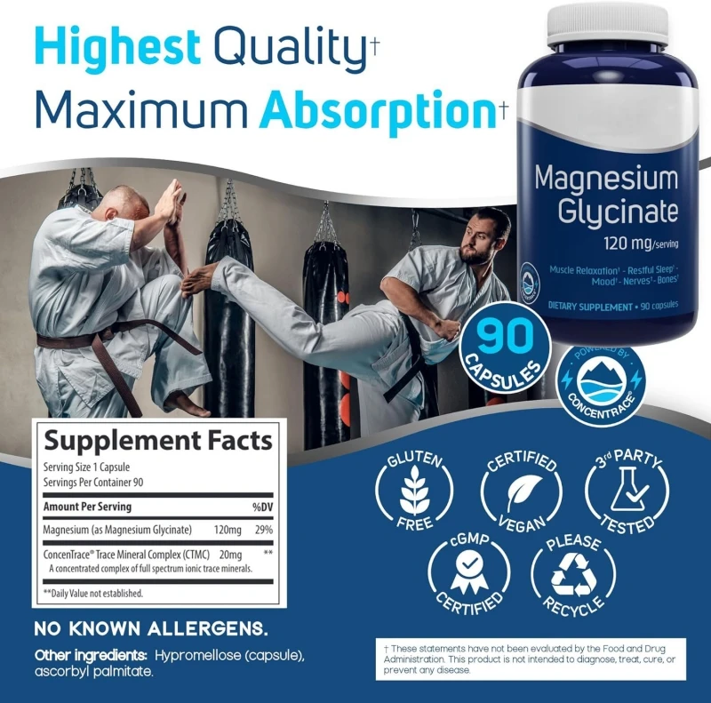 Magnesium Capsules For Brain Health Memory & Attention Gluten Free ...
