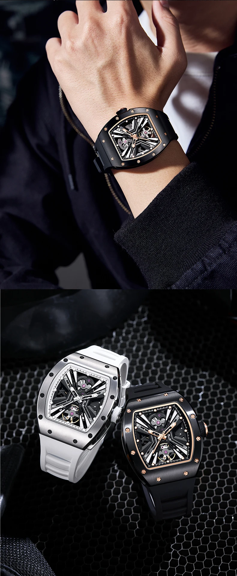 CHANCE JC-9-190G-4 Men’s Mechanical Watch - Carbon Fiber Luxury ...