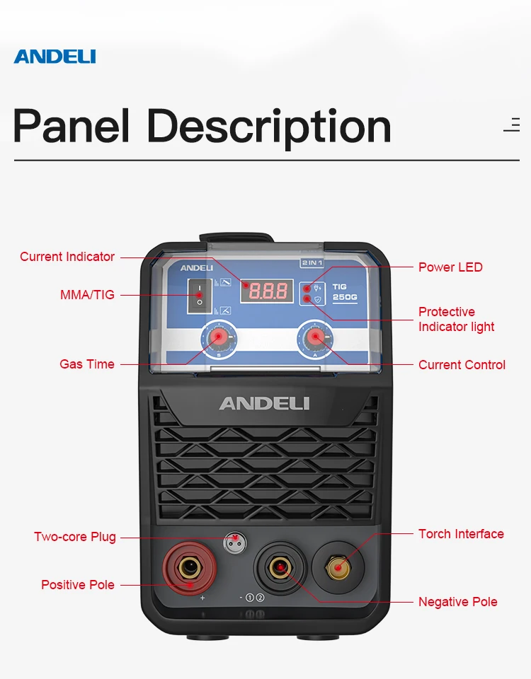 Andeli TIG-250 Welding Machine - High Productivity & Precision