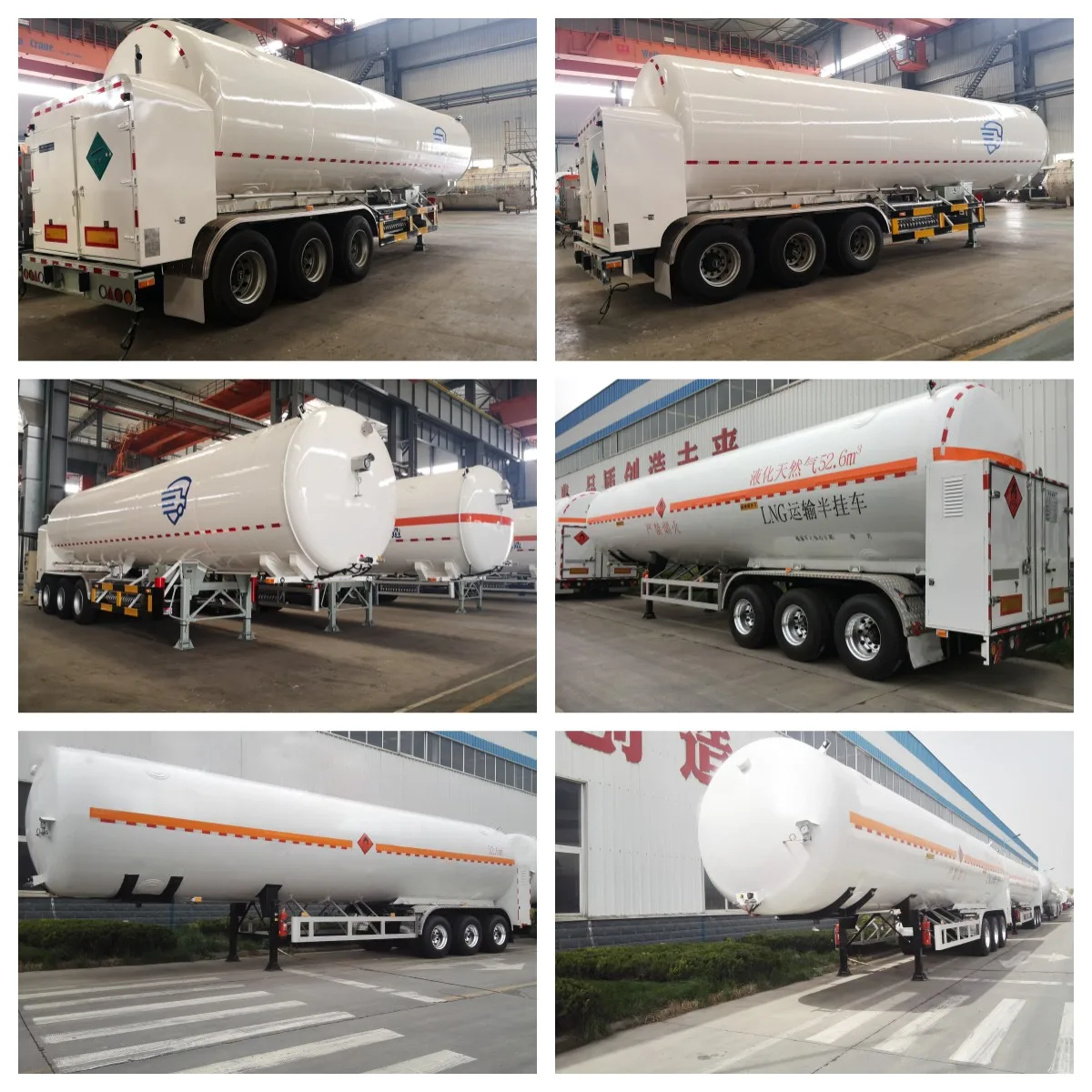 Lng Semi Trailer Liquefied Natural Gas 52.6cbm Lng Tank 3 Axle Semi ...