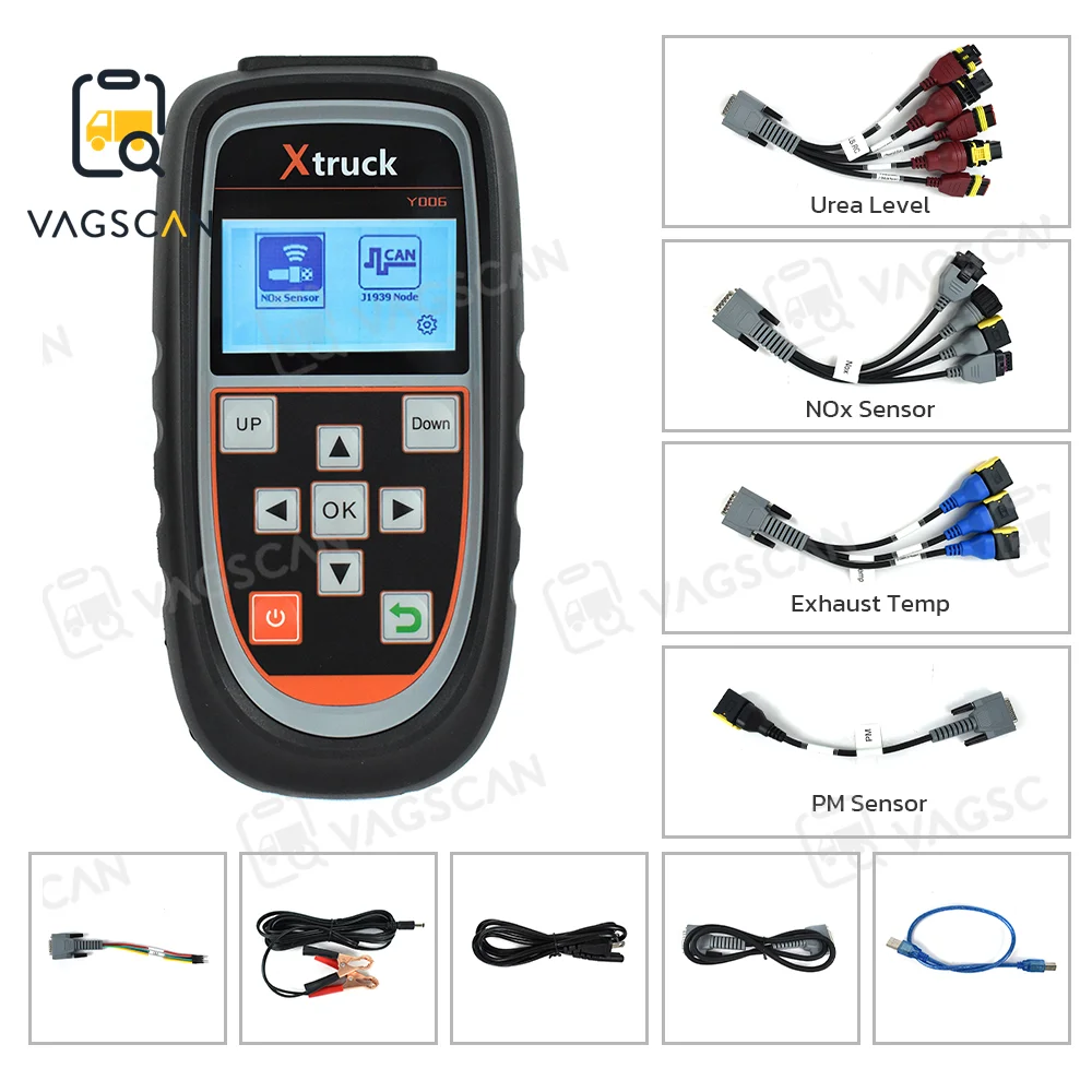 新升级卡车氮气检测器测试NOx PM尿素液位排气温度X卡车Y006 EURO 6 CAN J1939传感器测试仪| Alibaba.com