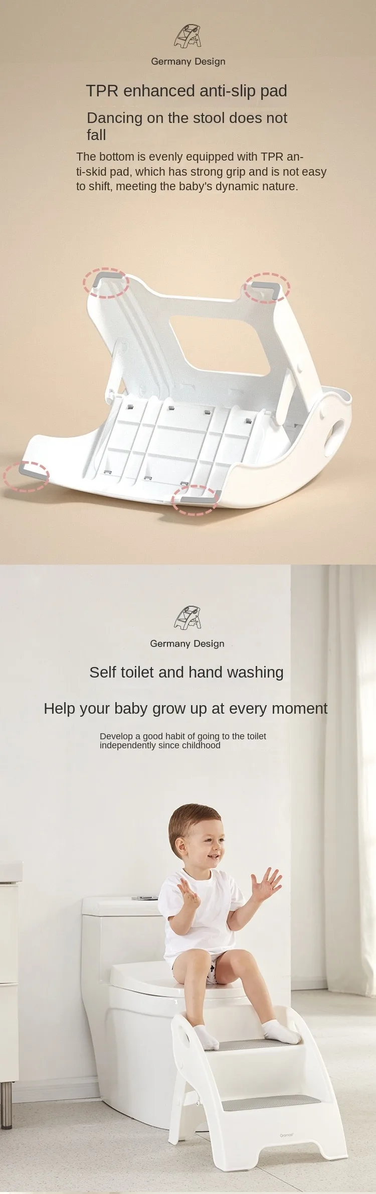 Foldable Children's Foot Stool Baby's Face Washing Stool Non-slip Foot ...