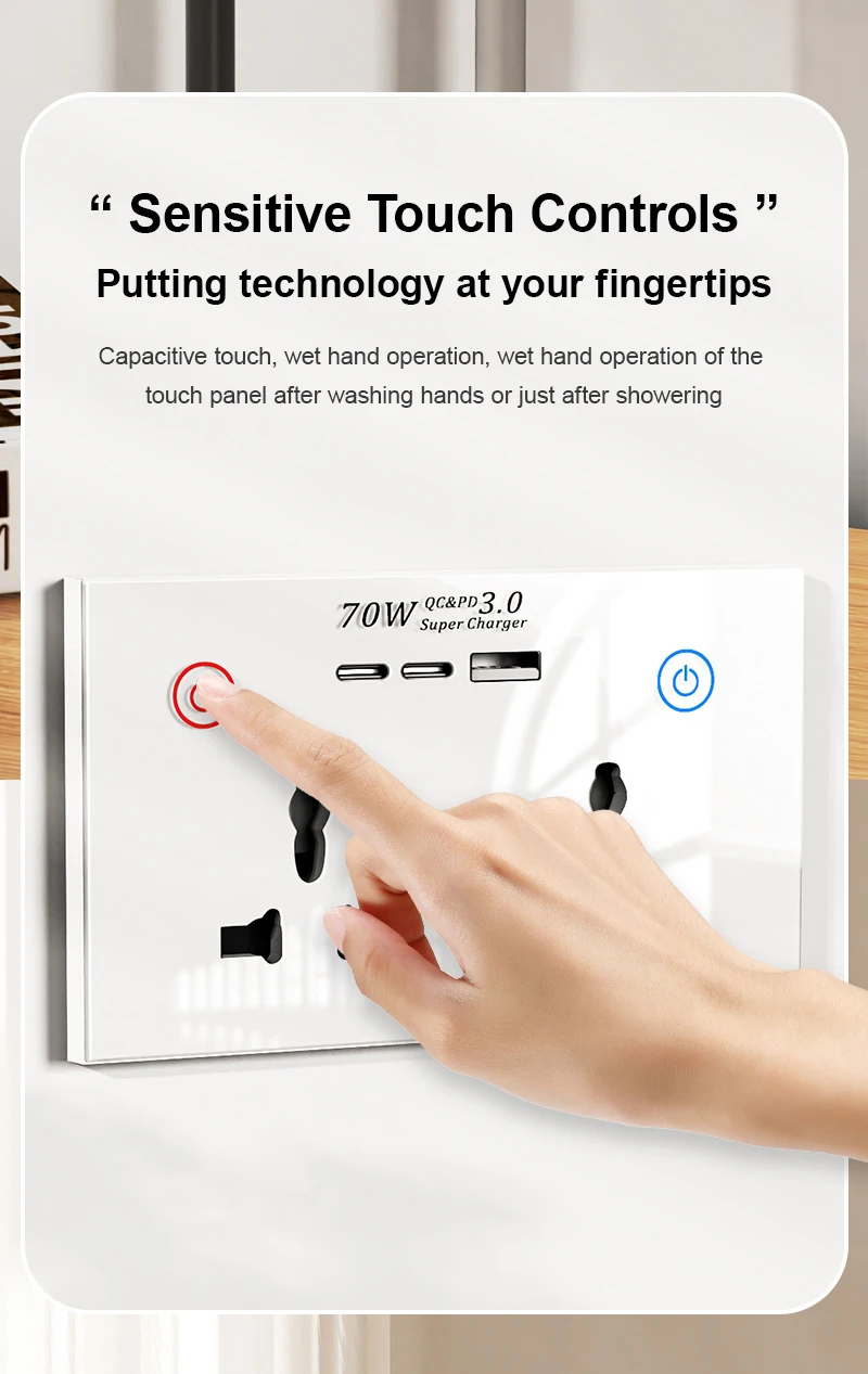 Glomarket Tuya Zigbee Wifi Universal Smart Socket With Usb Type-c Super ...