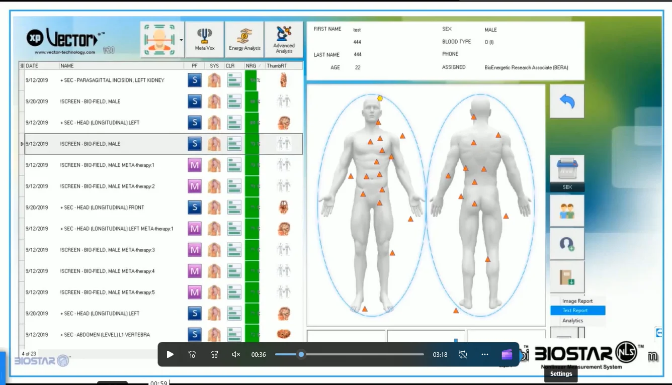 Portable Body Scanner - Biofeedback Health Analyzer