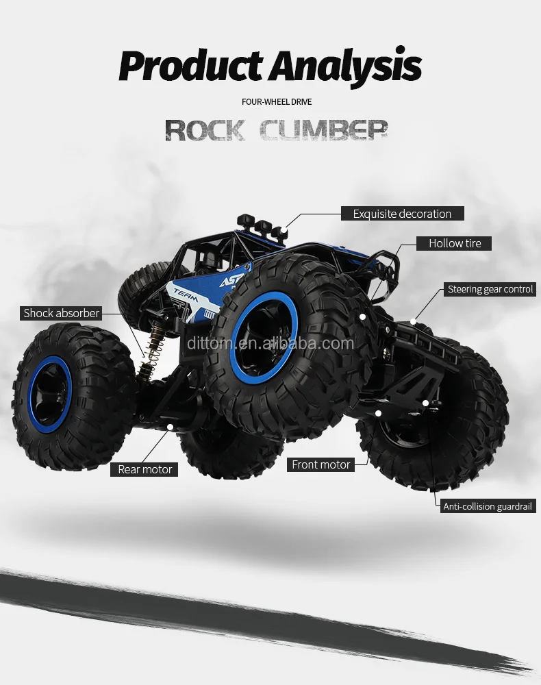 RC Car 2.4G&Watch Remote Control 1/16 Alloy Off-road Climbing Car 4WD ...