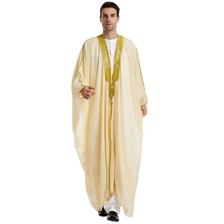 Ramadan Thobe for Prayer Clothes Men Kebaya Open Muslim Kimono Abaya ...