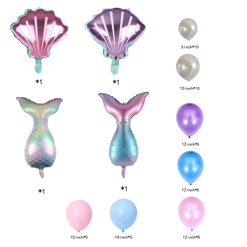 Mermaid Balloon Garland Kit Mermaid Tail Balloons Arch For Girl ...