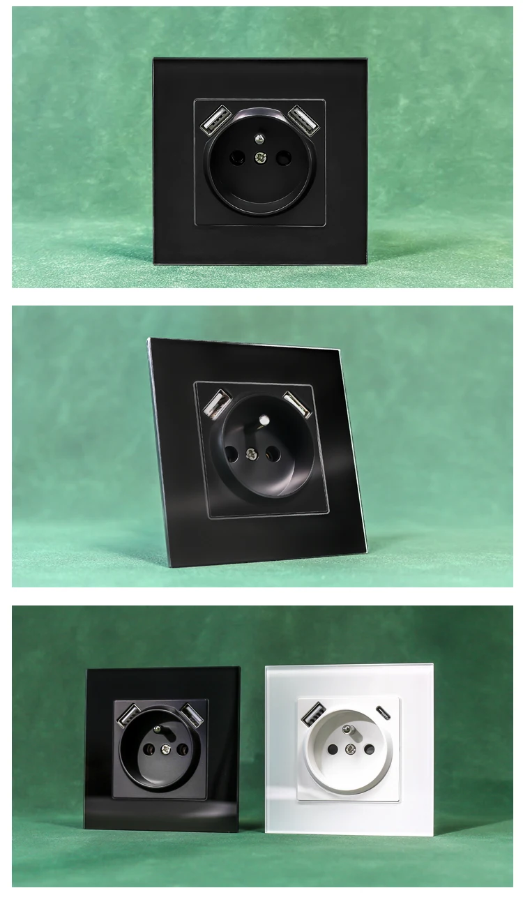 2.1a Type-a Type-c Usb Ports Fast Charging Dual Usb Socket With 220v ...